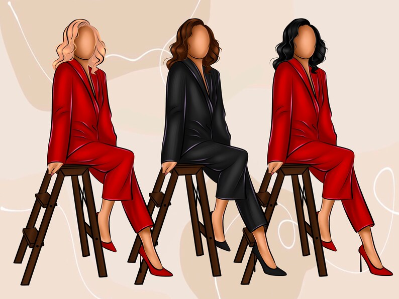 Faceless Clipart, Boss Girl Clipart, Fashion Illustration, African ...