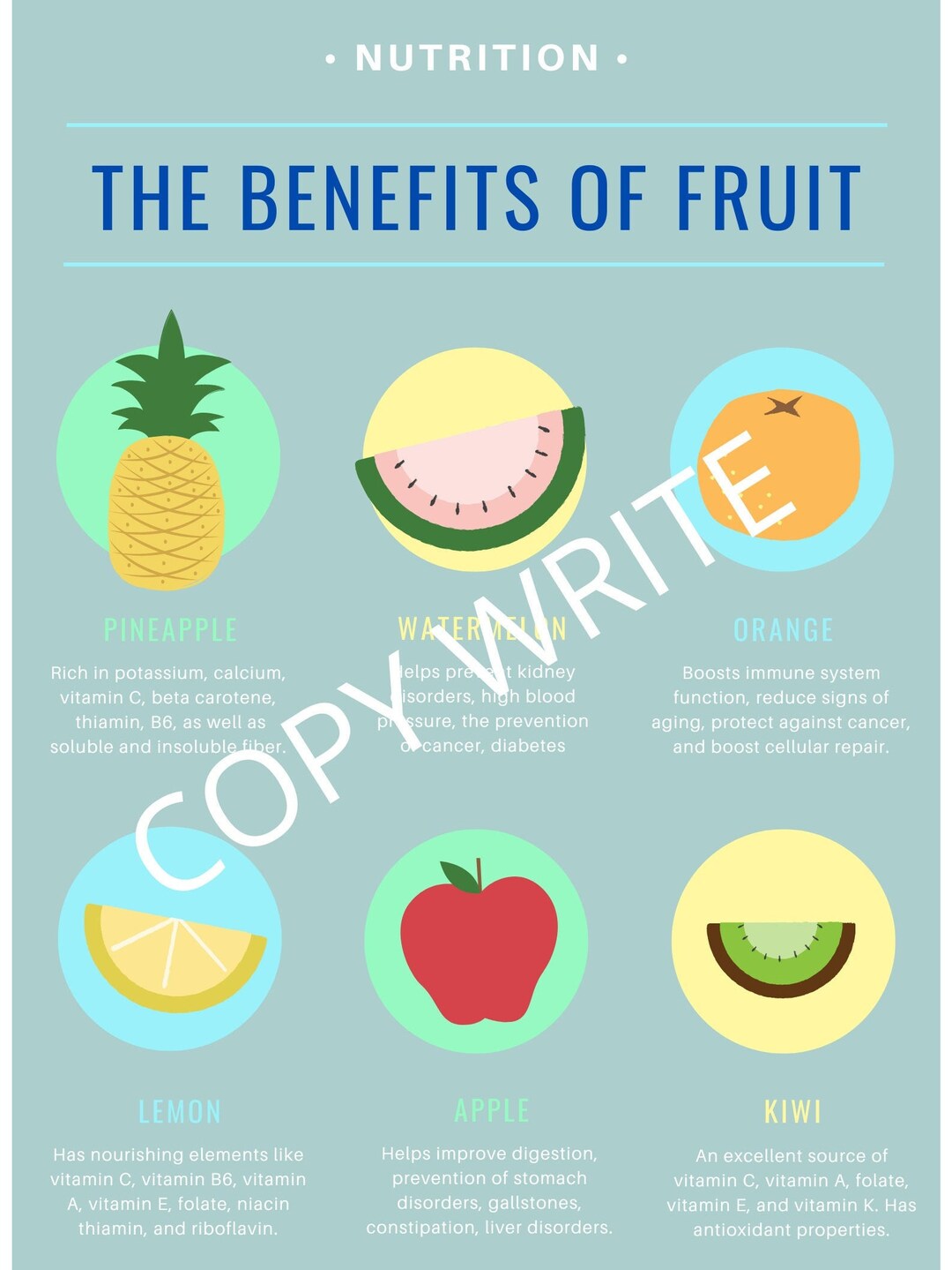 Two Childrens Fruit and Vegetable Printable Poster, Instant Download ...