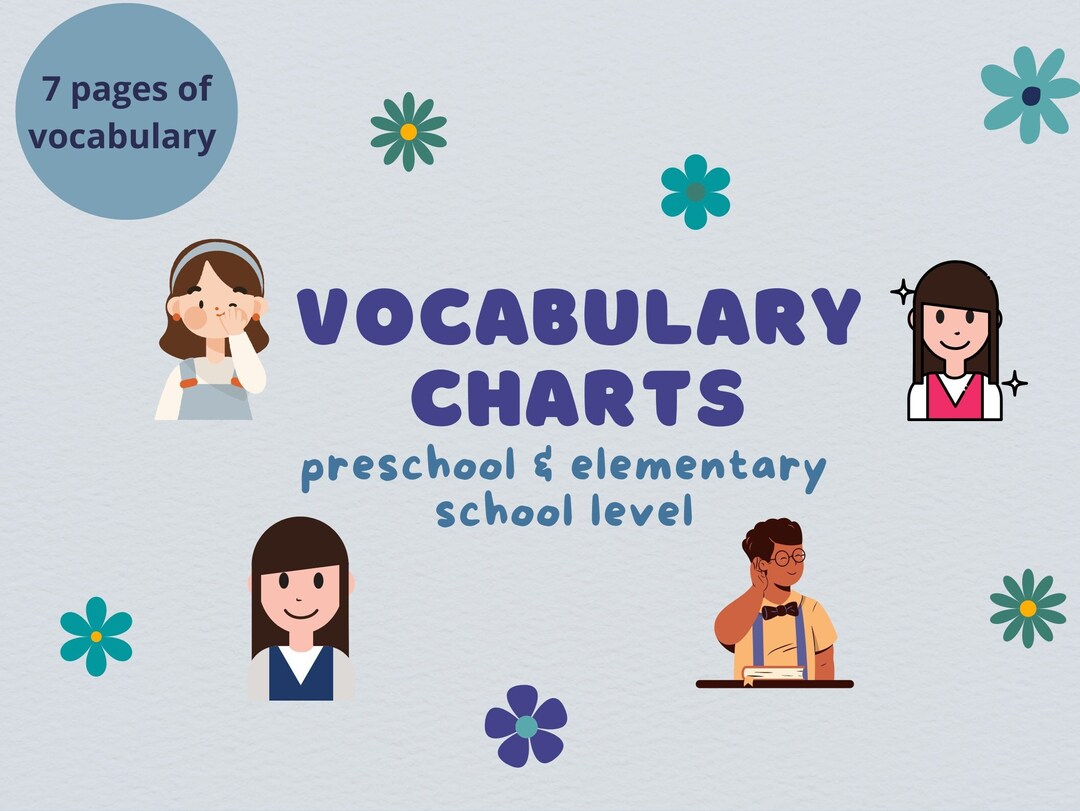 Seven Childrens Home School Printable Vocabulary Booklet Instant ...