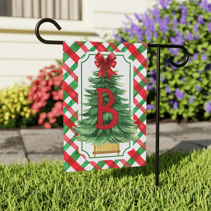 Plaid Christmas House Flag - Etsy