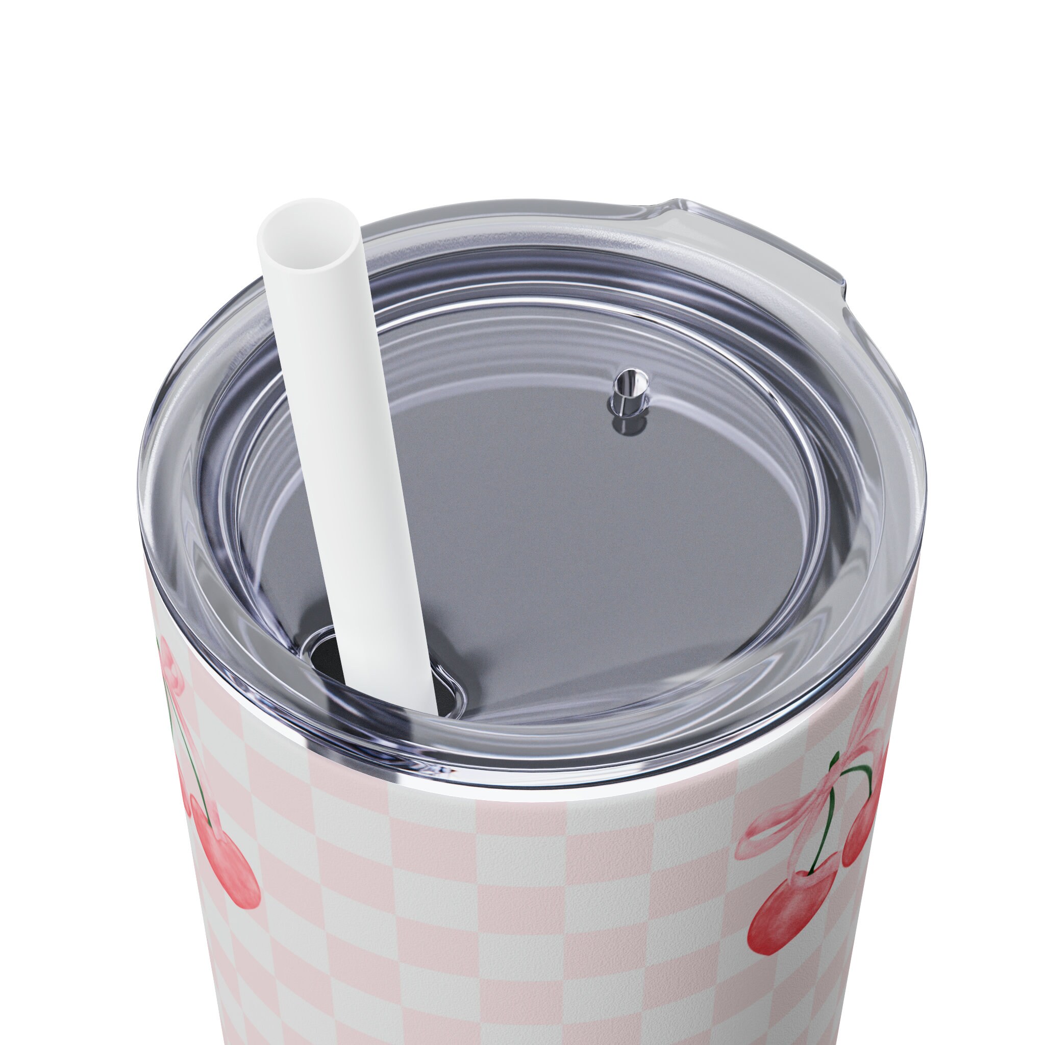Coquette Tumbler, Cherries and Checker Insulated Cup, Soft Girl 20 Oz ...