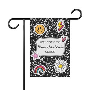 Personalized Teacher Garden Flag, Welcome to My Classroom Banner ...