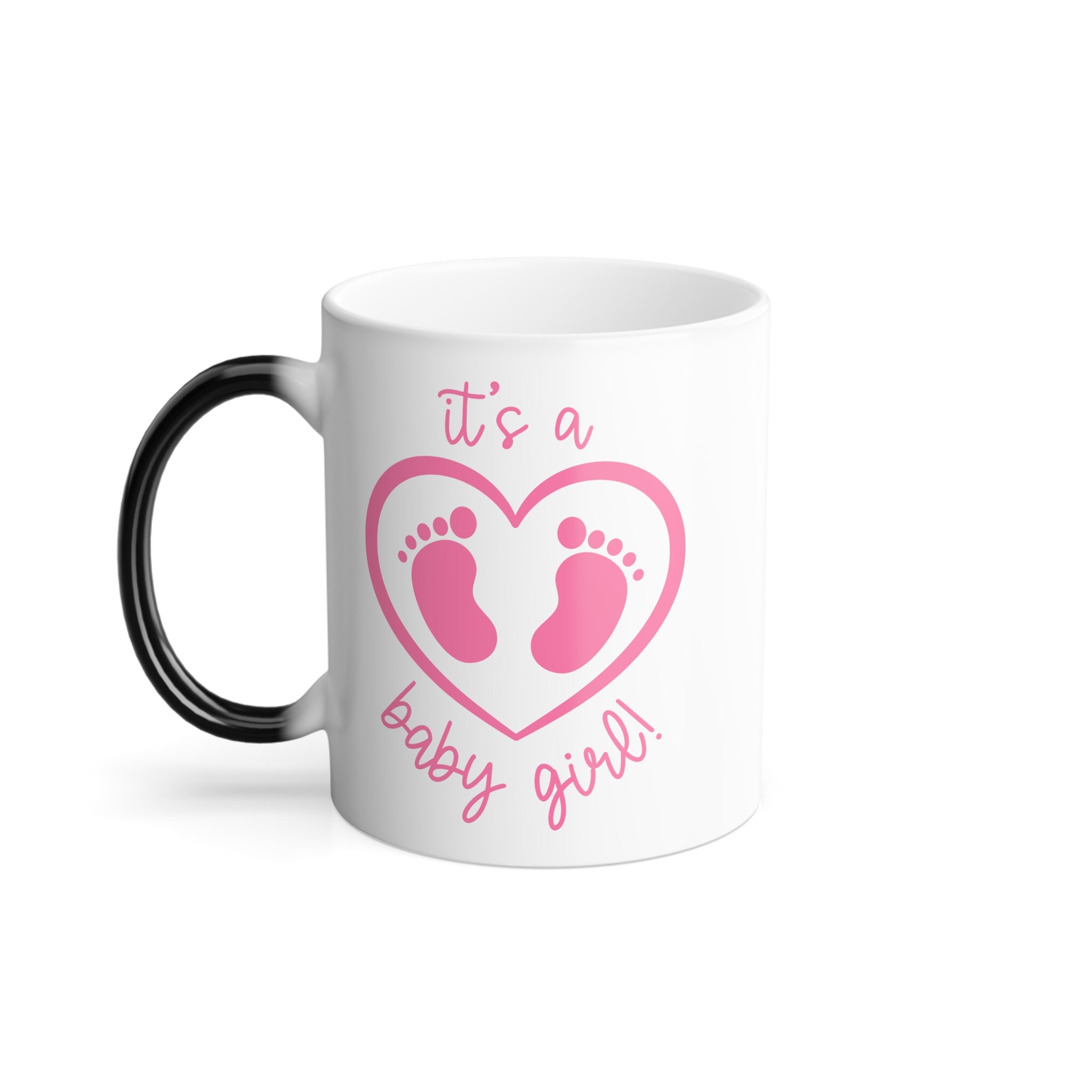 Gender Reveal Heat Changing Mug Personalized, Girl Gender Reveal Color ...