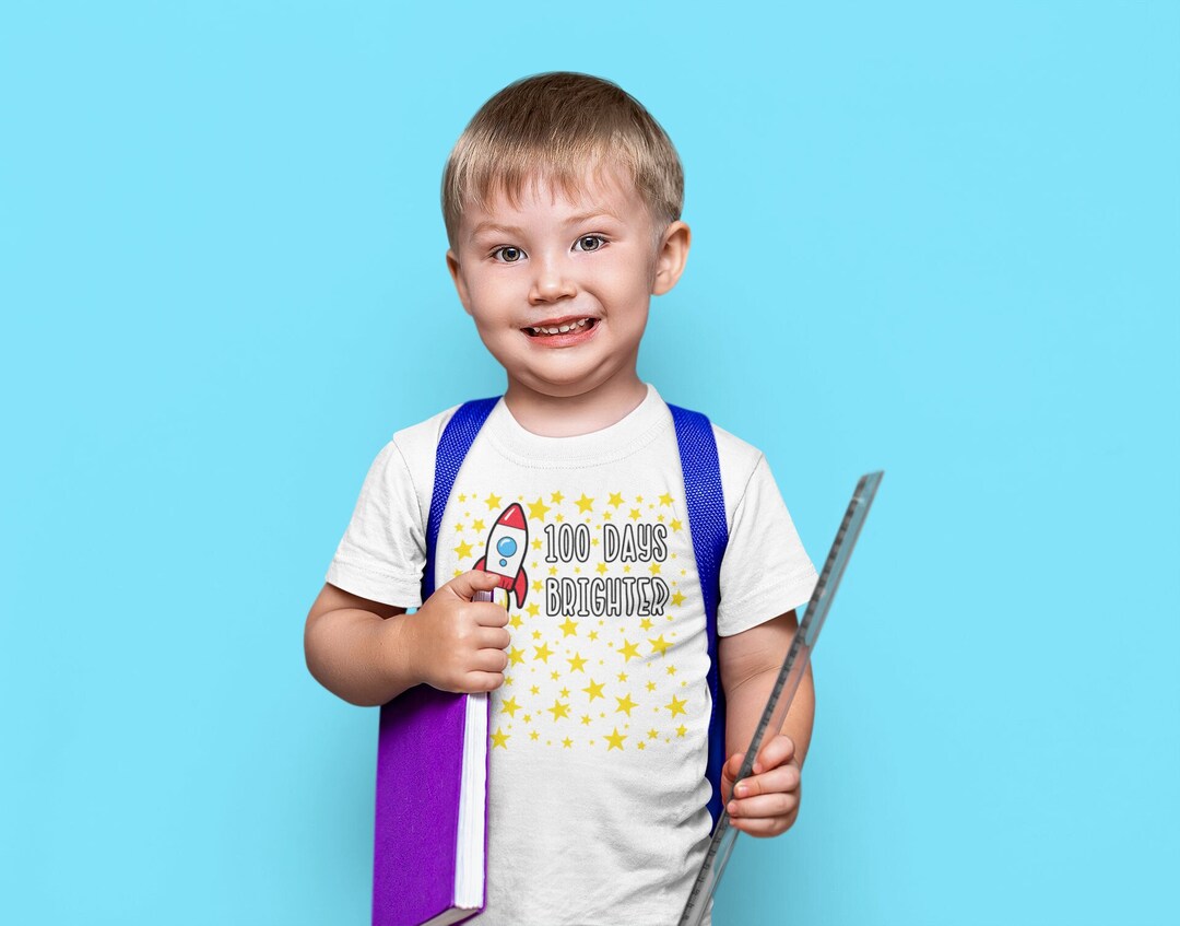 100 Days Brighter Shirt, 100th Day of School Shirt, One Hundredth Day ... 100 Days Brighter Shirt, 100th Day of School Shirt, One Hundredth Day ...