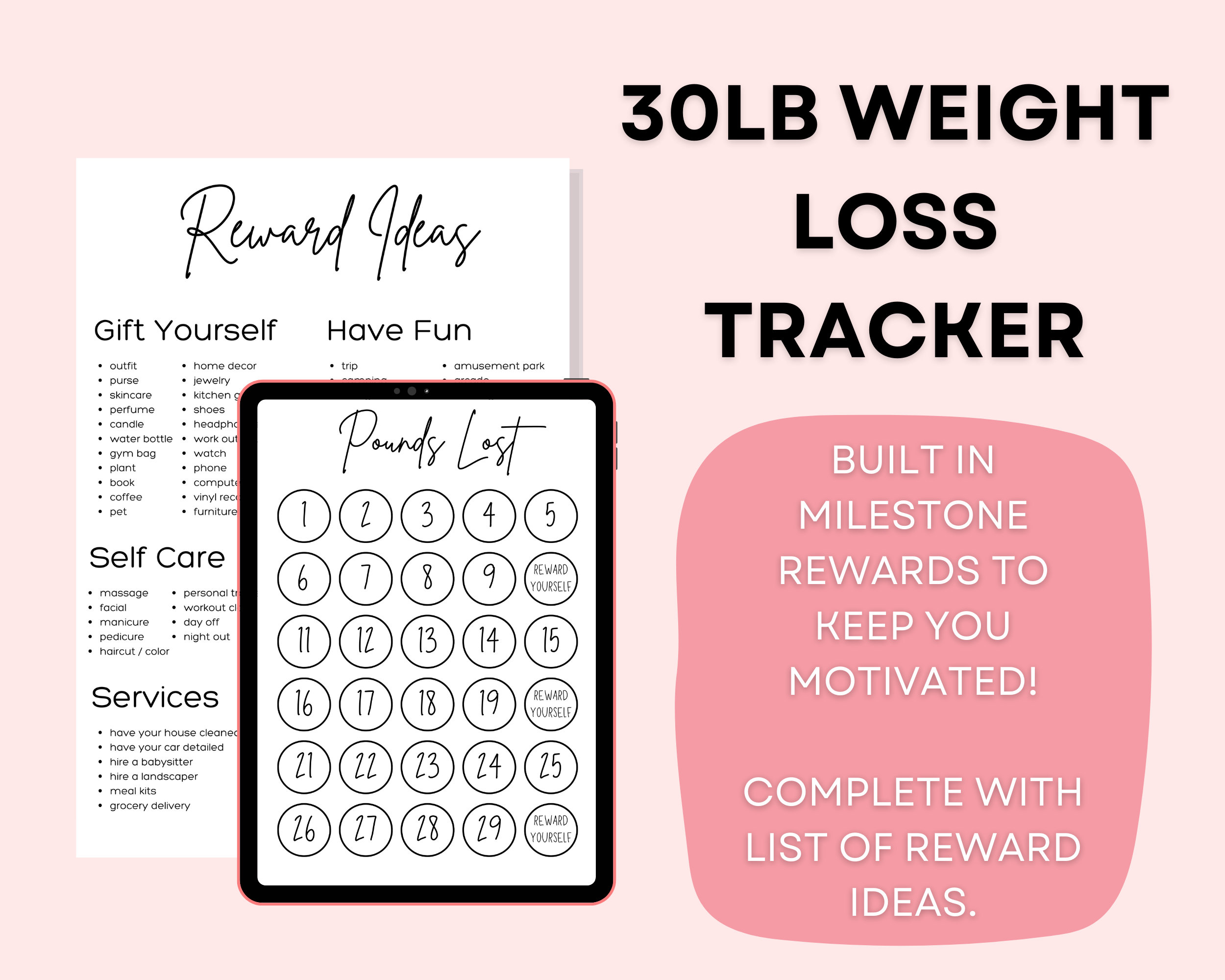 30 Pound Weight Loss Tracker, Fitness Tracker, 30 Lbs, Weight Loss ...