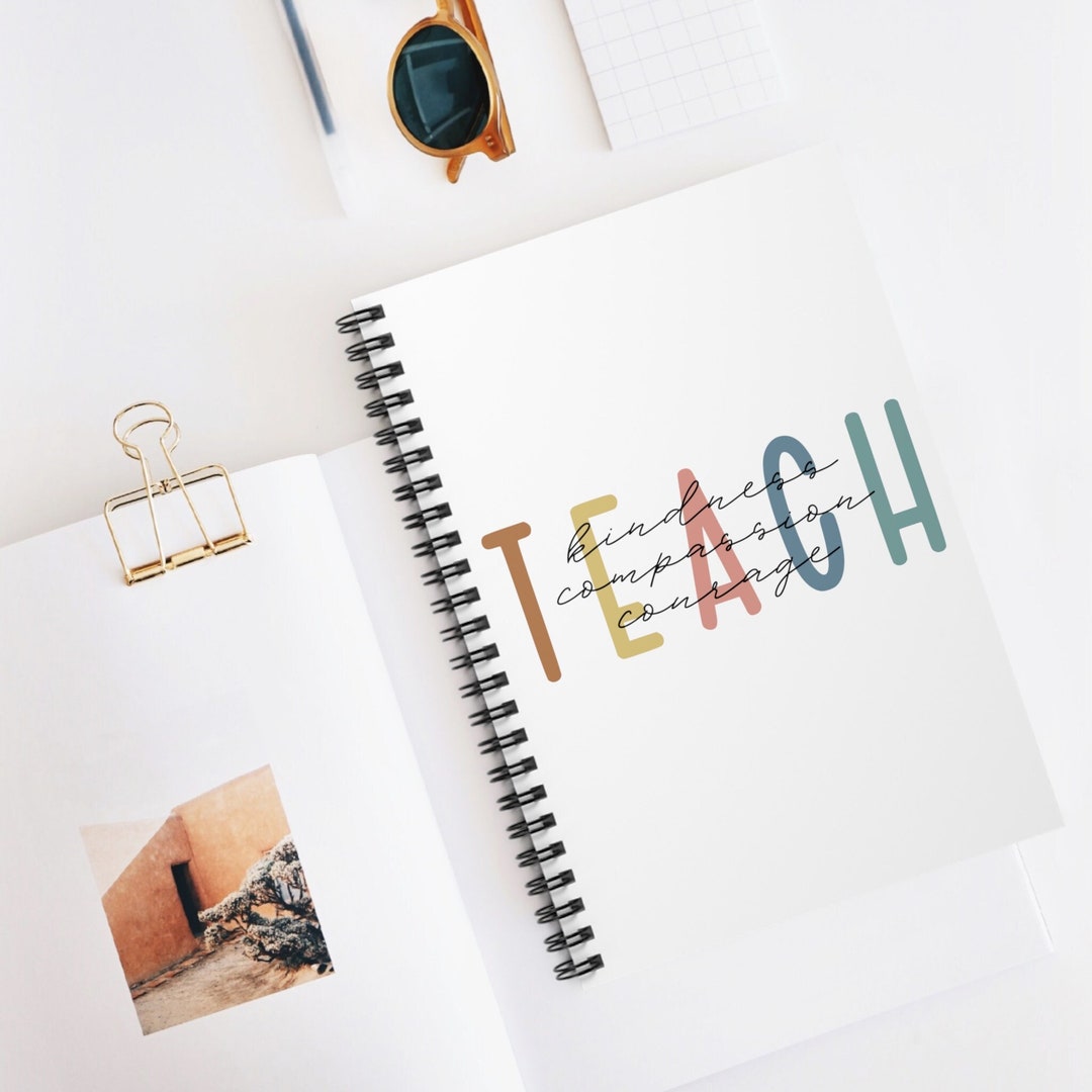 Teacher Spiral Notebook Ruled Line, Teacher Gift, Teach Kindness ...