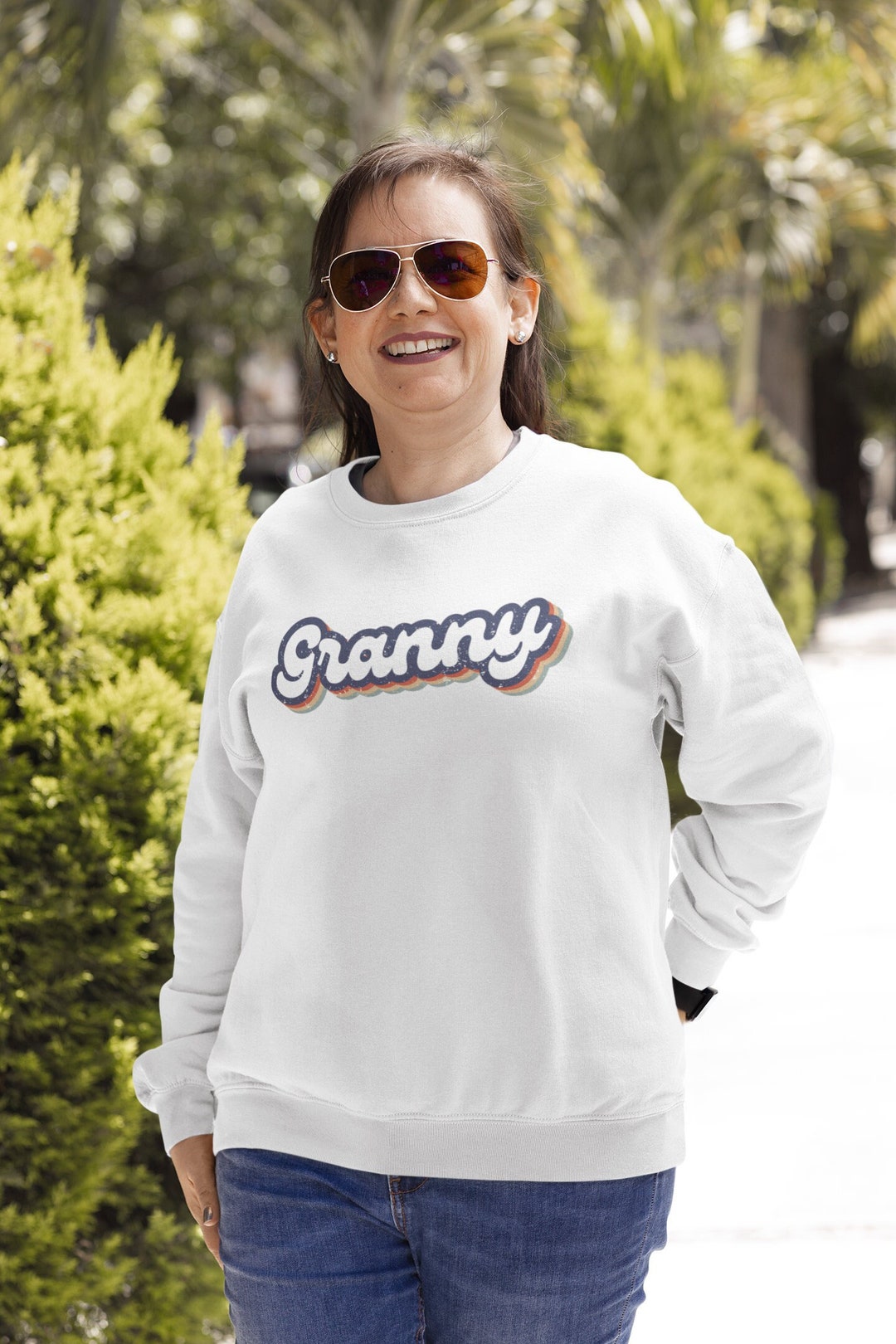 Retro Granny Sweatshirt Grandma Crewneck Gigi Nana Nanny Mamaw ...