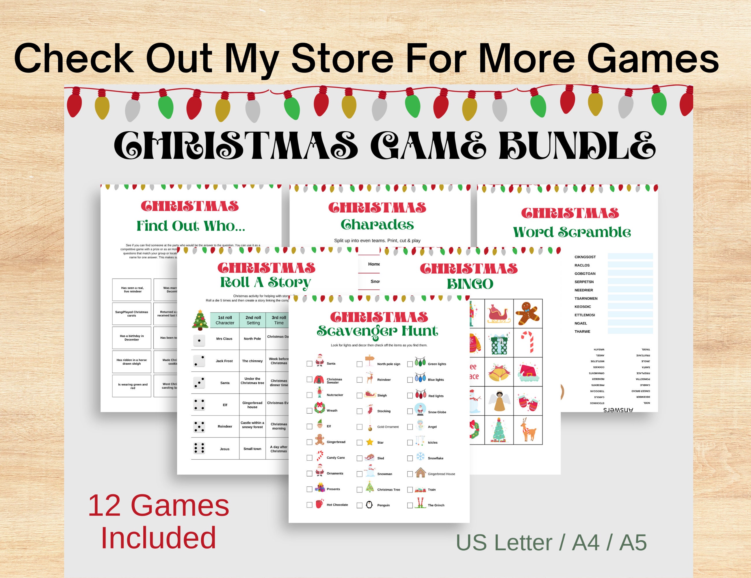 Christmas Scavenger Hunt Game, Holiday Games, Christmas Treasure Hunt ...