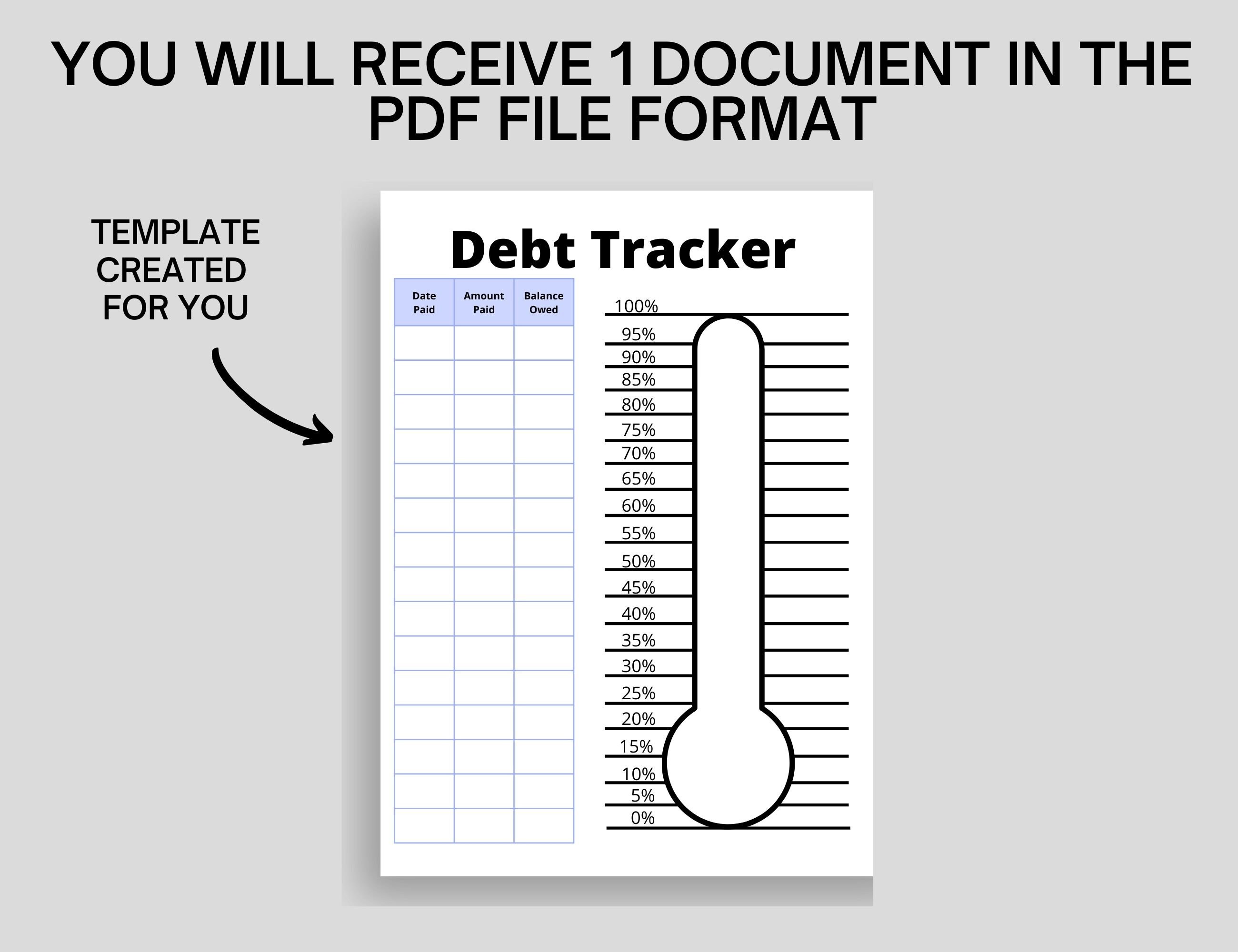 Printable Debt Tracker, Daily Tracking, Editable PDF, Debt Repayment ...