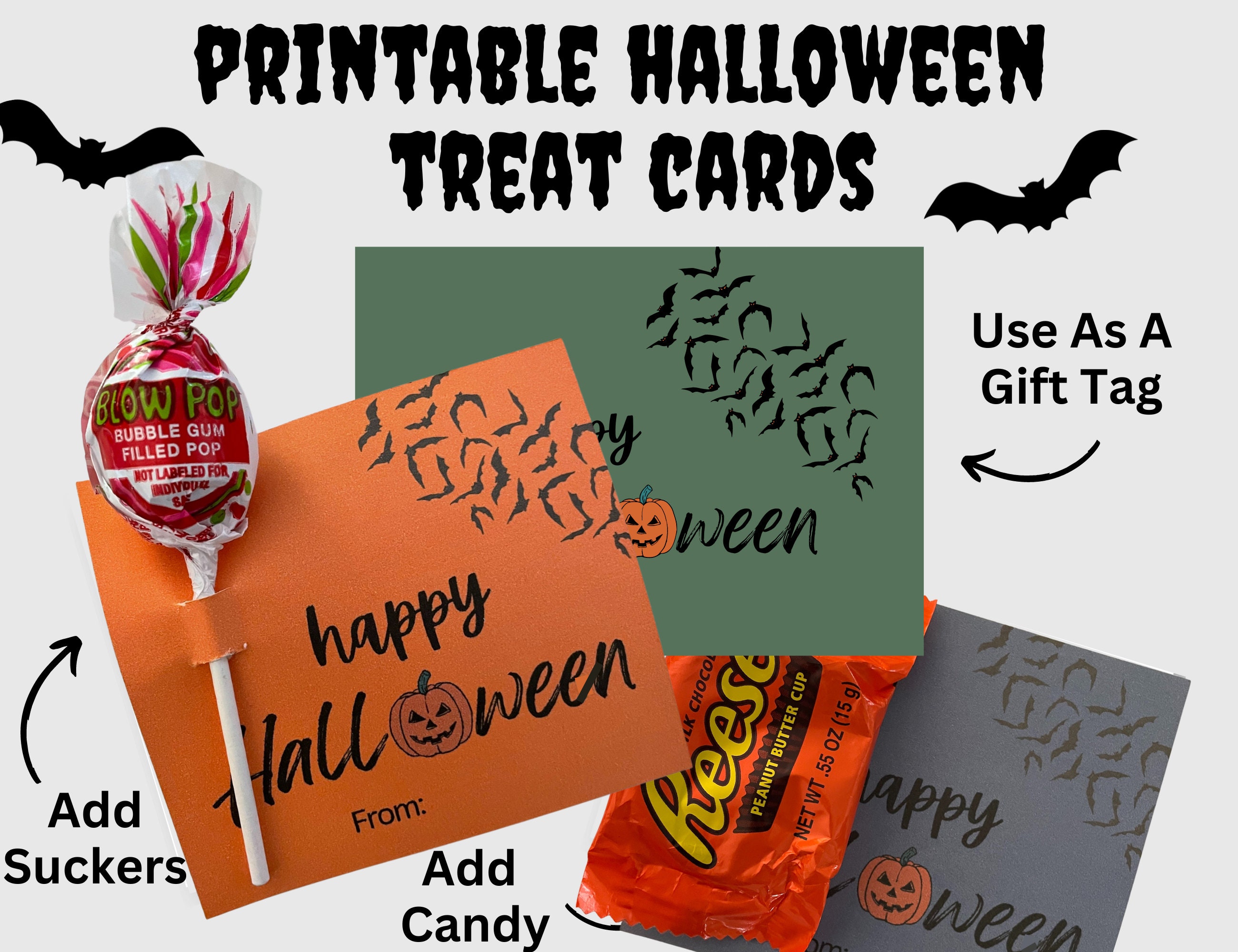 Multiple Halloween Printable Cards Kids Halloween Party - Etsy
