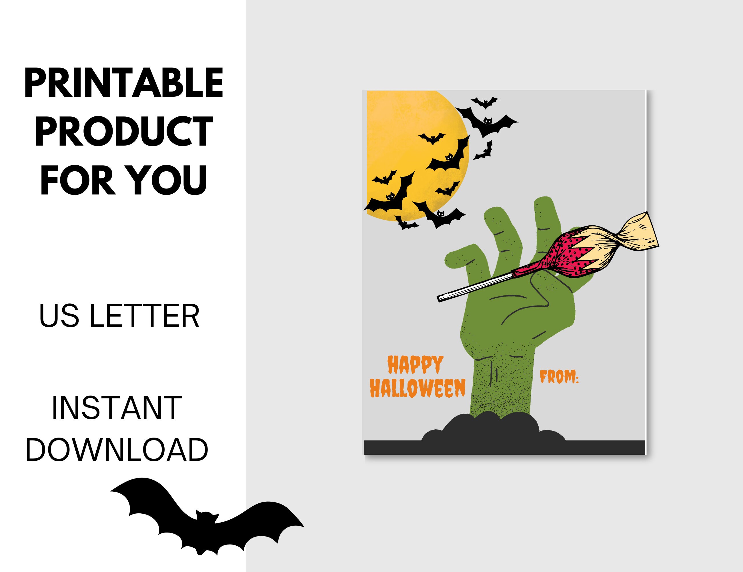 Halloween Printable Cards, Kids Halloween Party, Halloween Treat Cards ...