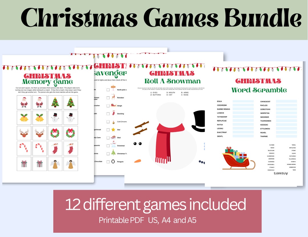 Christmas Games Bundle Christmas Games for Family Christmas - Etsy