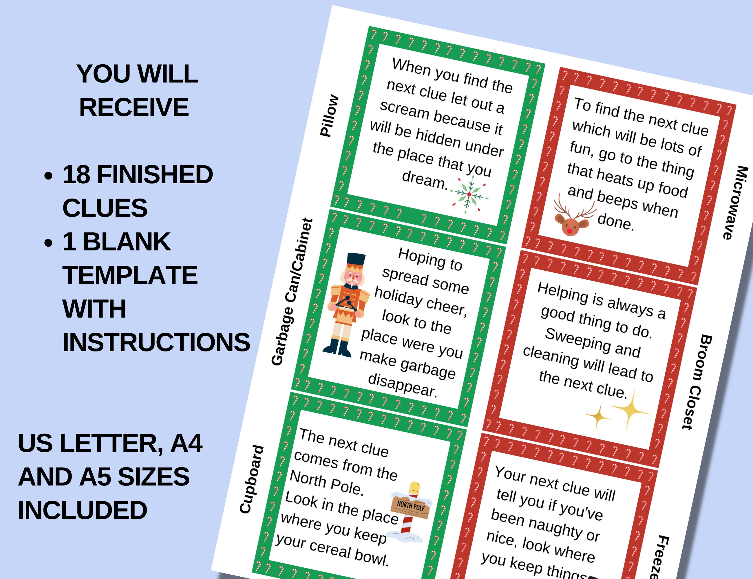 Indoor Christmas Treasure Hunt Game for Kids, Christmas Scavenger Hunt ...