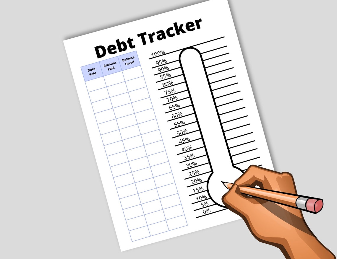 Printable Debt Tracker, Daily Tracking, Editable PDF, Debt Repayment ...