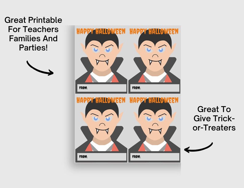 Halloween Printable Cards Kids Halloween Party Halloween - Etsy