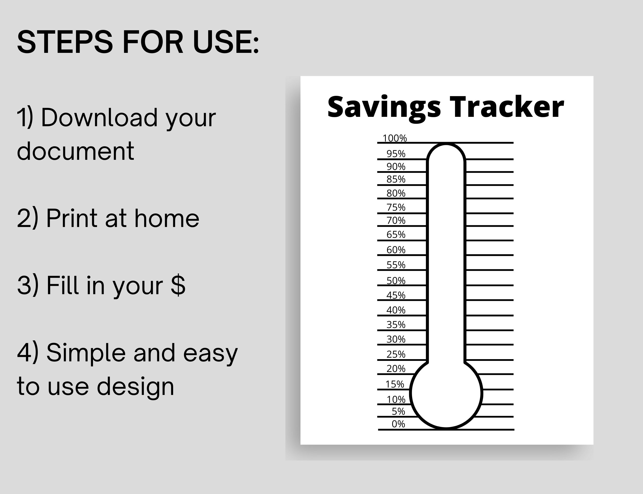 Printable Savings Tracker, Daily Savings, Editable PDF, Savings Plan ...