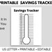 Printable Savings Tracker, Daily Savings, Editable PDF, Savings Plan ...