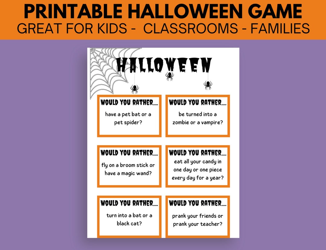 Printable Halloween Games Halloween Game for Kids, Teachers, Parties ...