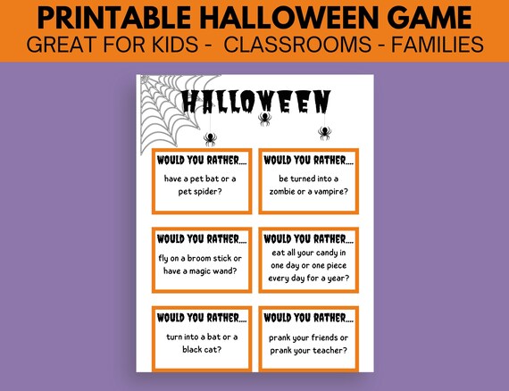 Printable Halloween Games Halloween Game for Kids Teachers - Etsy