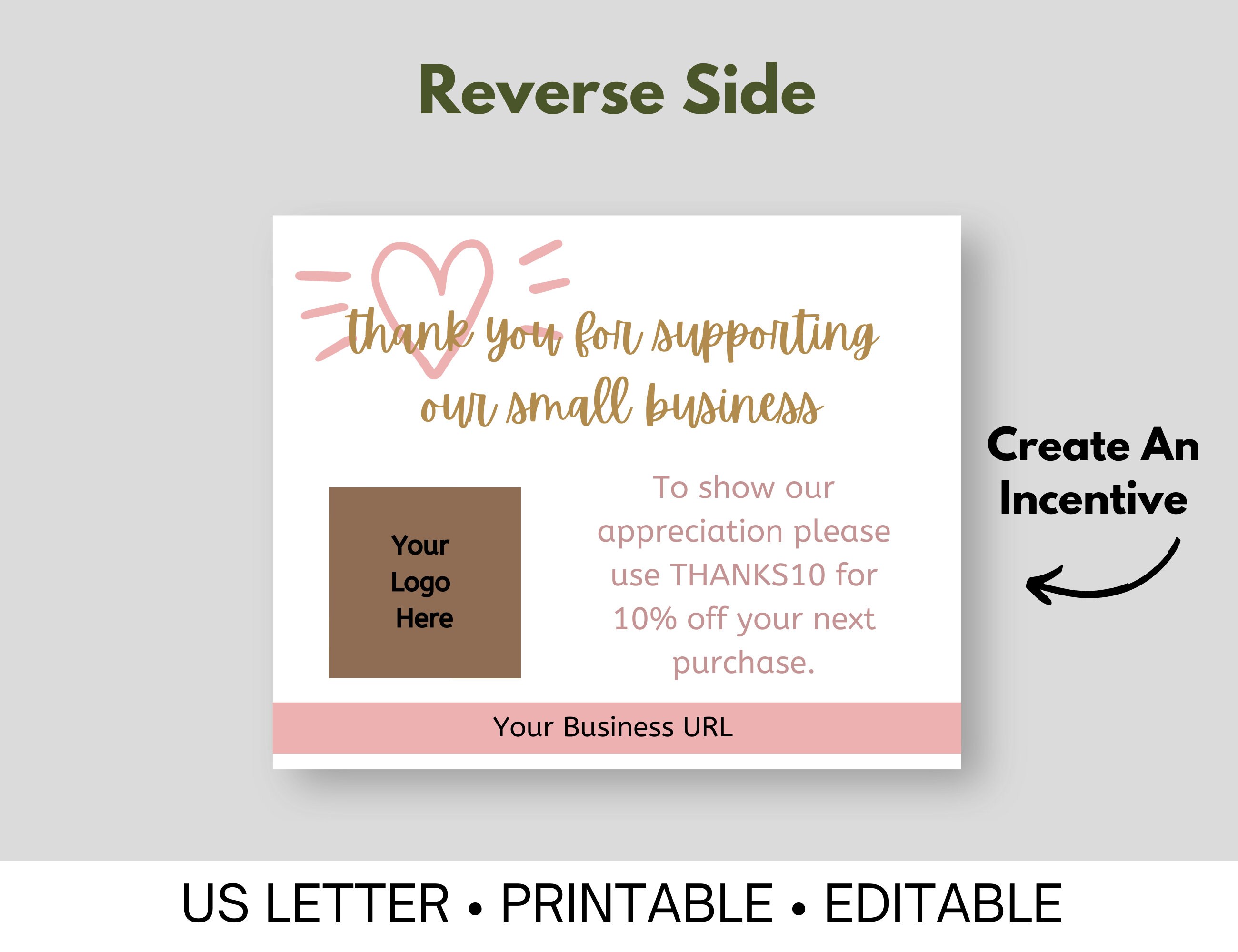 Editable Thank You Insert Business Packaging Insert - Etsy