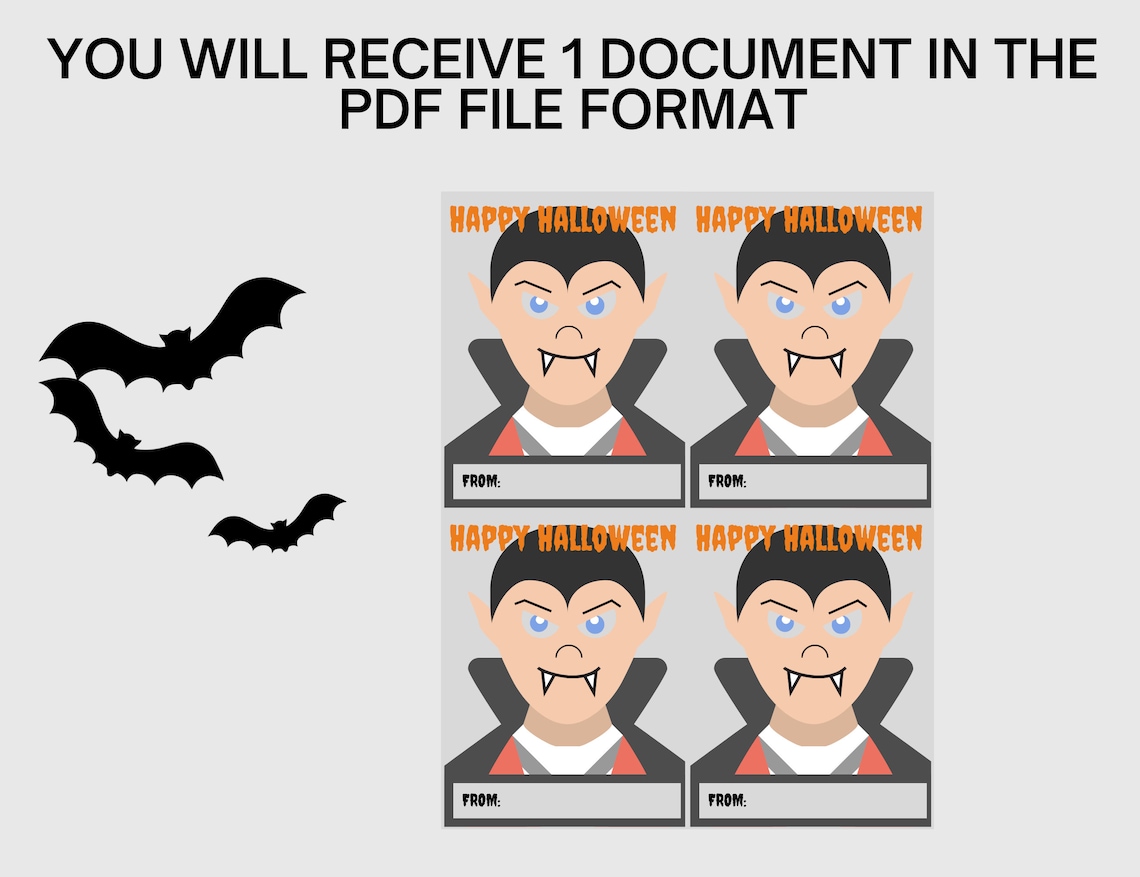 Halloween Printable Cards Kids Halloween Party Halloween - Etsy