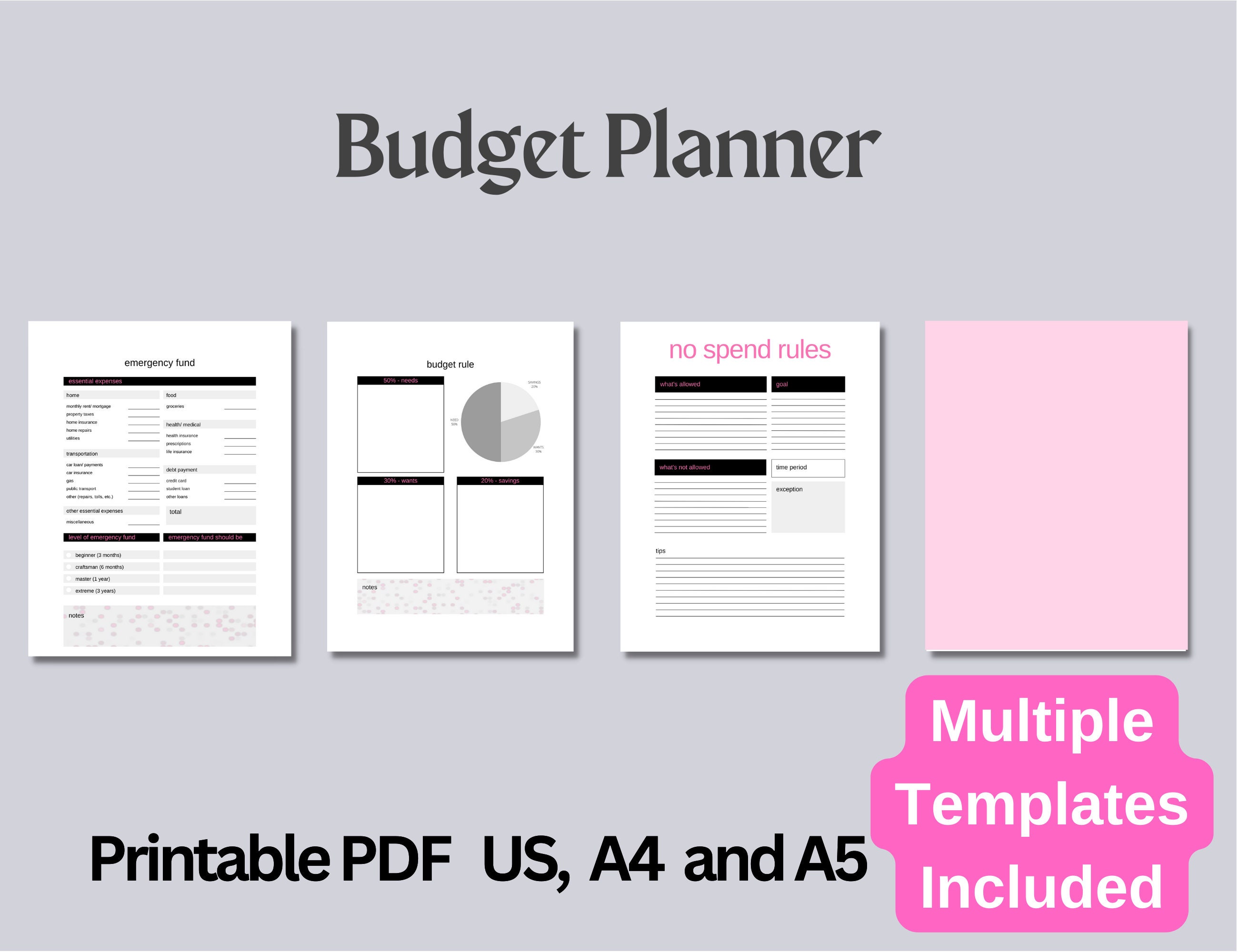 Budget Planner Editable, Digital Printable Budget Planner, Weekly ...