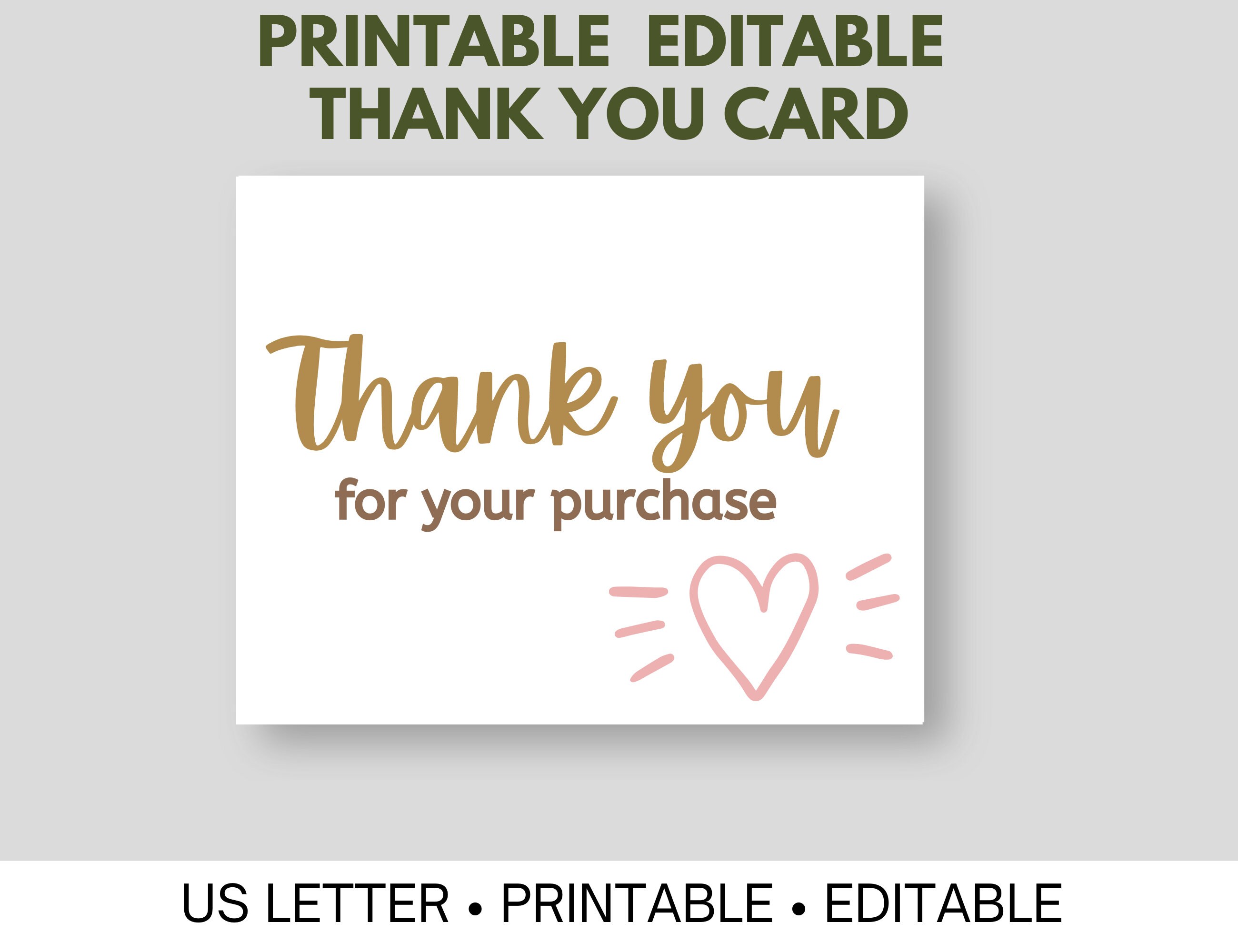 Editable Thank You Insert Business Packaging Insert - Etsy