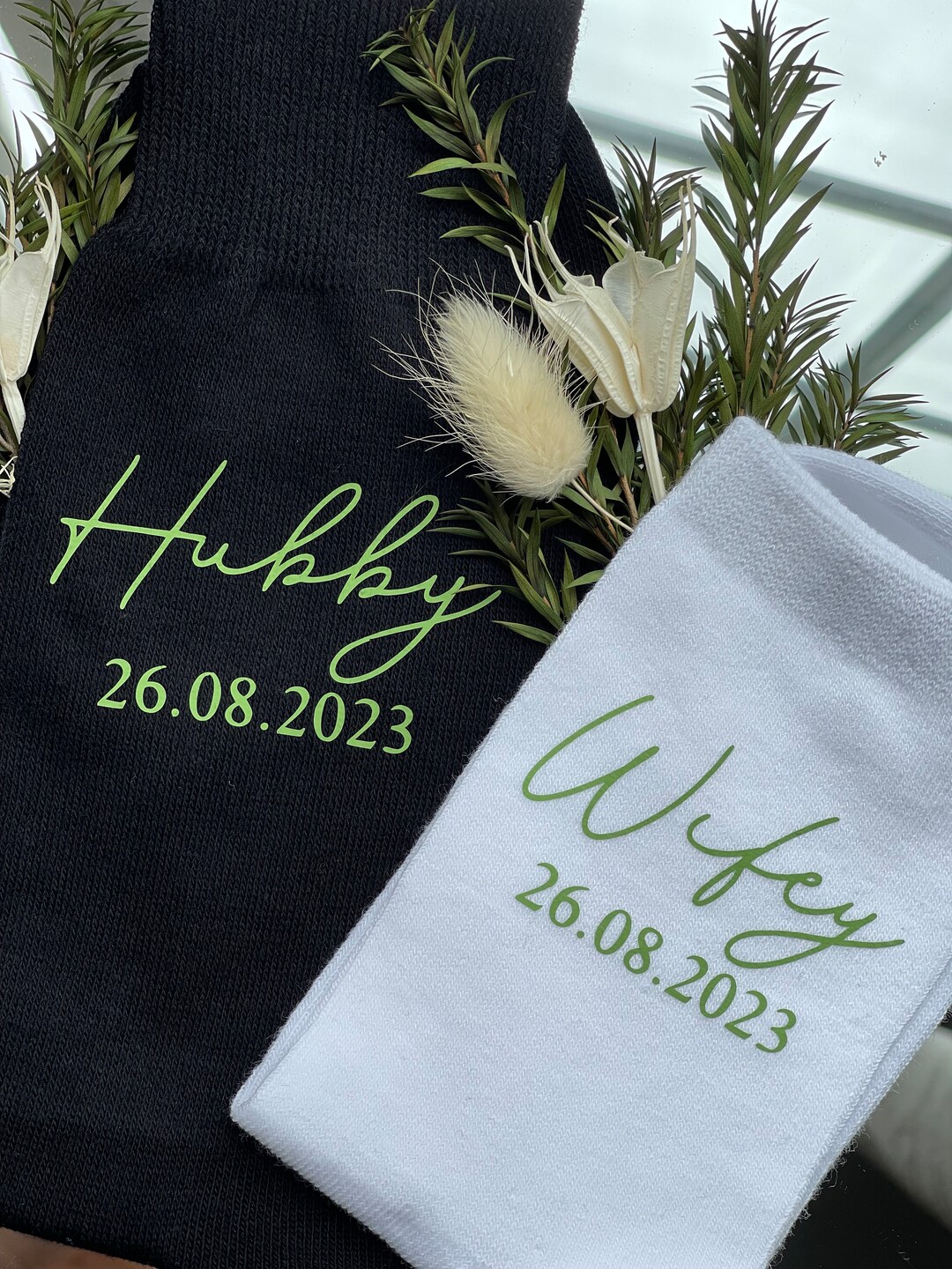 Wedding Socks - Husband and Wife Socks, Newly Weds, Hubby, Groom Socks, Wedding Presents, Mr and ...
