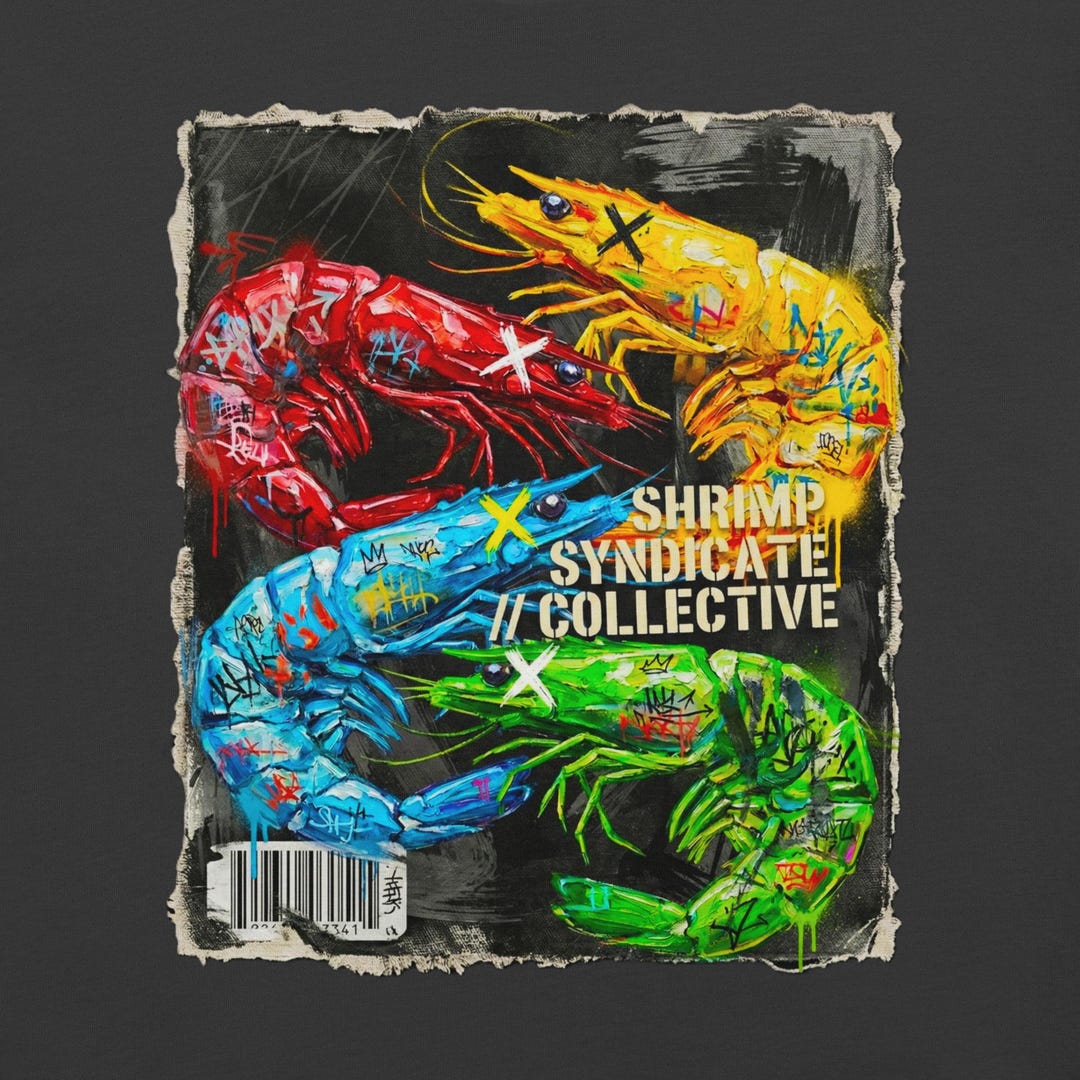 Shrimp Syndicate Streetwear T-shirt | Urban Graffiti Art Graphic Tee ...