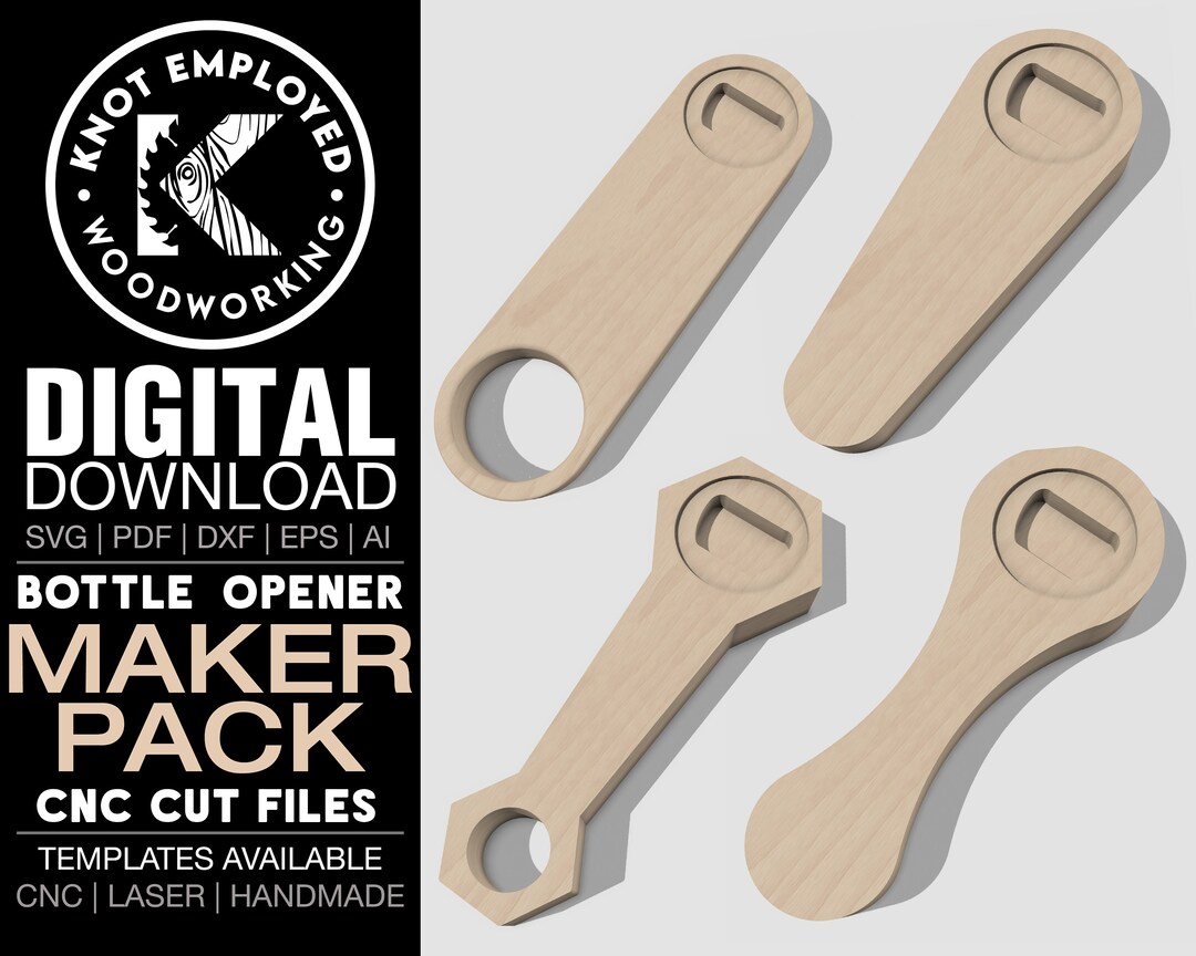 Bottle Opener | CNC Vector | Beer Opener Insert Hardware| Maker Bundle Pack Files | Bottle ...