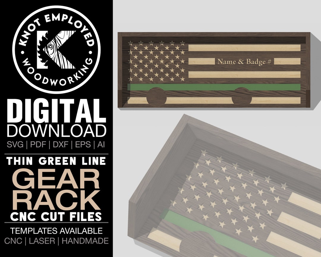 Thin Green Line Gear Rack | Personalized Military Gear Rack | Gear ...
