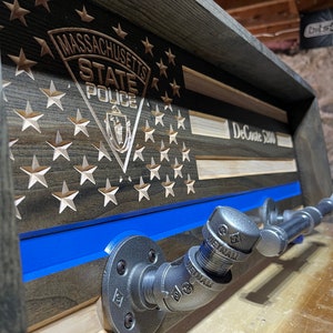 Thin Blue Line Gear Rack | Personalized Police Gear Rack | Duty Belt ...
