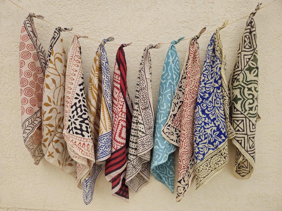 Unique Bulk Bandanas Set of 10 Organic Cotton Bandana Bandana Scarf ...