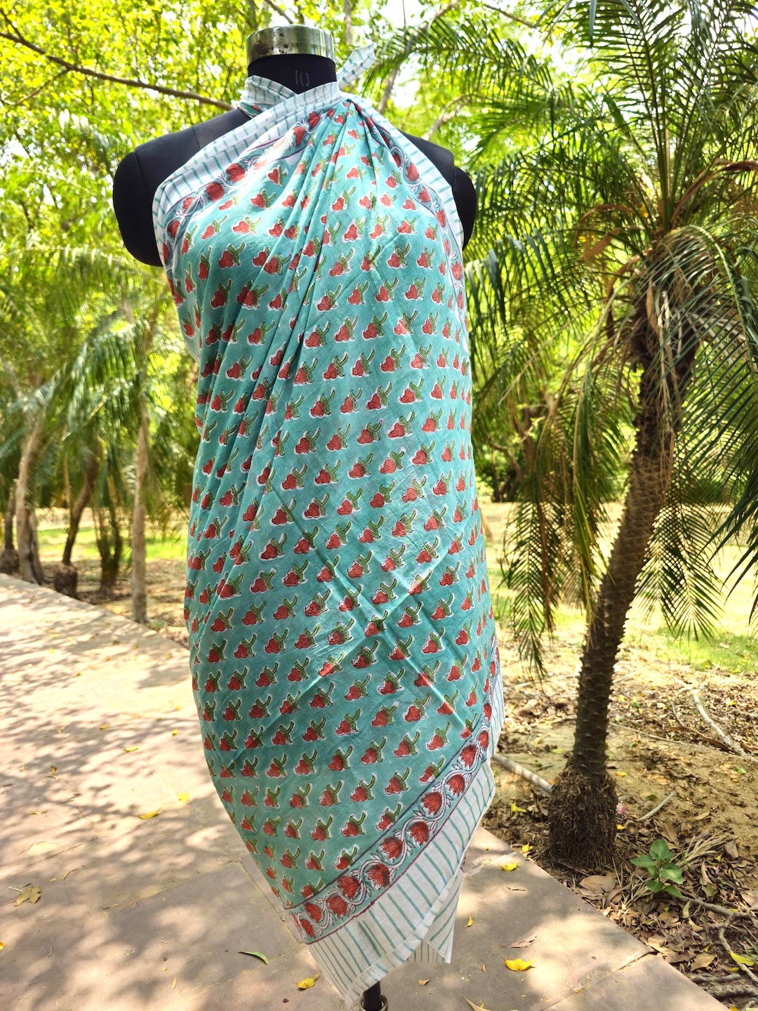 Hand Block Printed Beach Sarong for Women Beach Scarves in Cotton Beach ...
