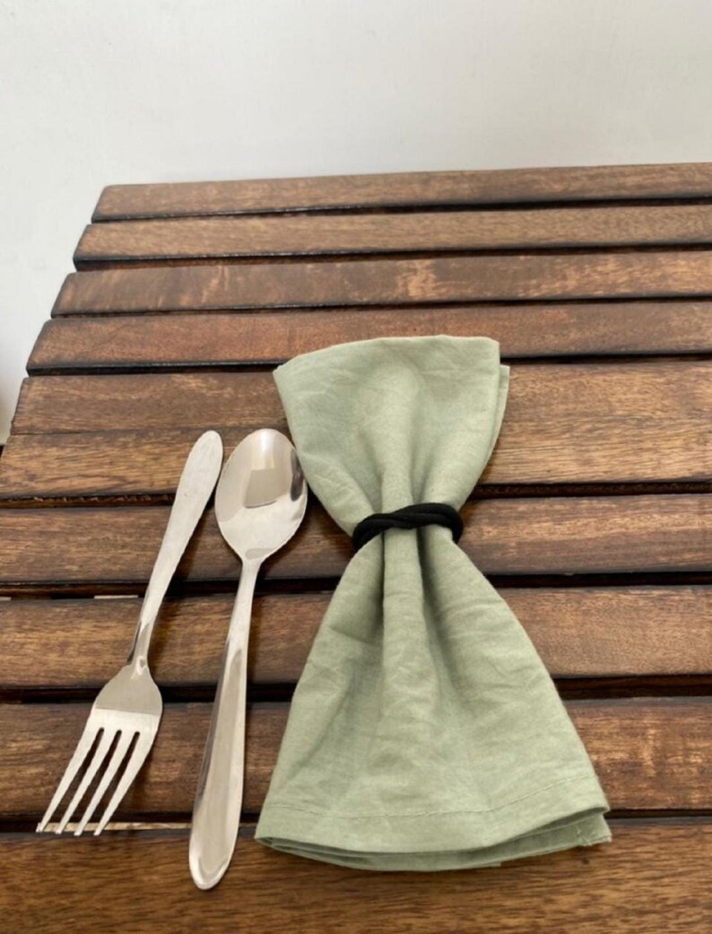 100 Pack Sage Green Napkin, Cotton Napkins, Handmade Napkin, Sage Green ...