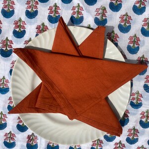 50 Pcs Rust Cotton Napkins, Handmade Custom Size Napkins Available ...