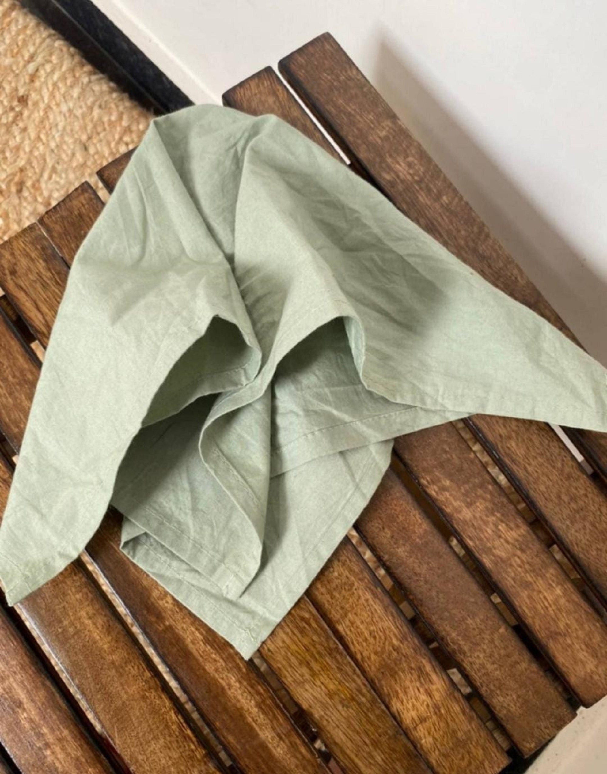 100 Pack Sage Green Napkin, Cotton Napkins, Handmade Napkin, Sage Green ...