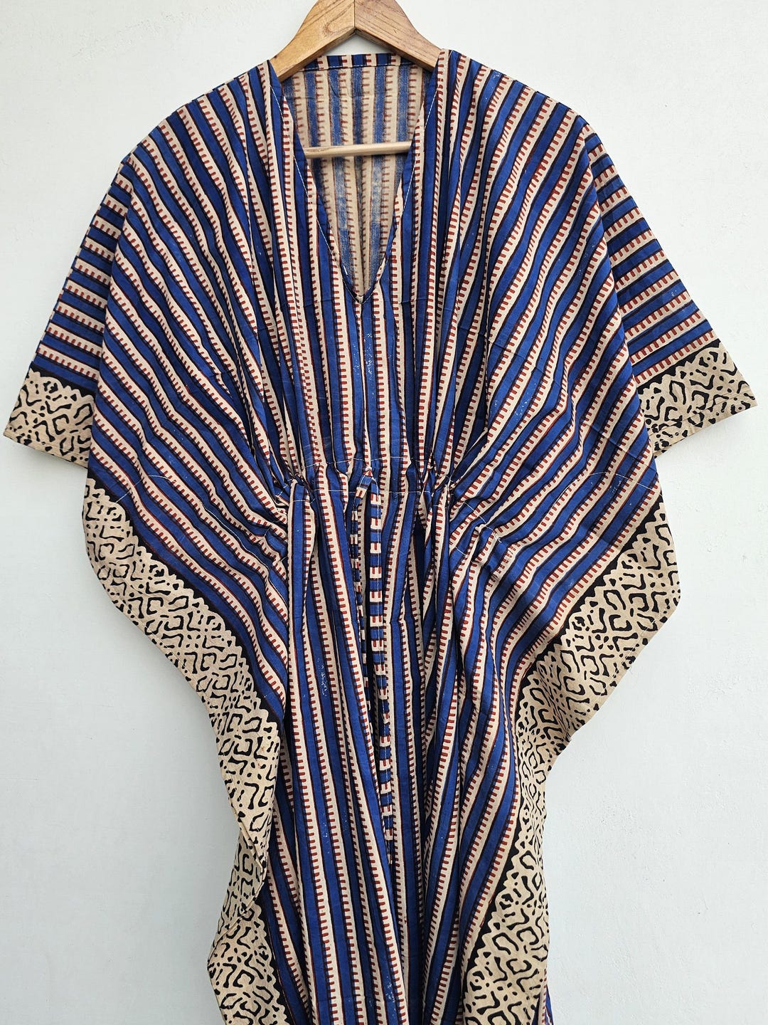 Blue Kaftan, Block Print Kaftan, Cotton Caftan, Organic Kaftans, Resort ...