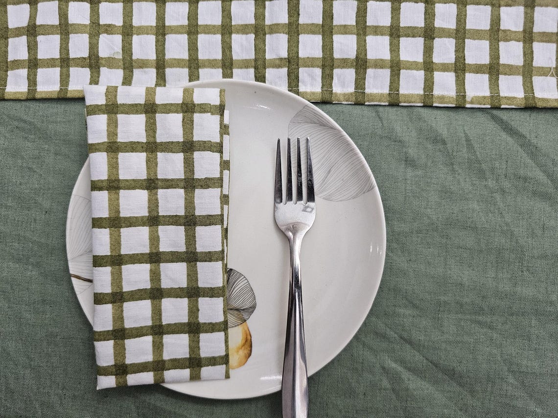 Gingham Cotton Cloth Table Napkins Farmhouse Style Buffalo Check ...