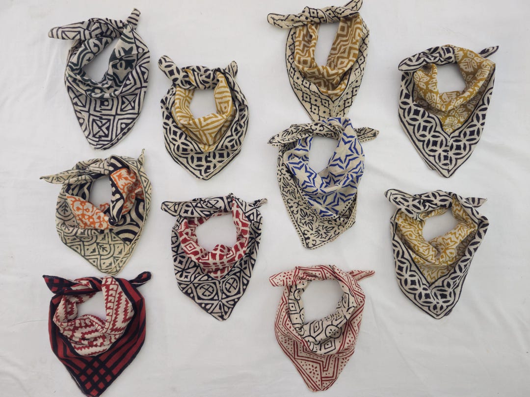 Unique Bulk Bandanas Set of 10 Organic Cotton Bandana Bandana Scarf ...