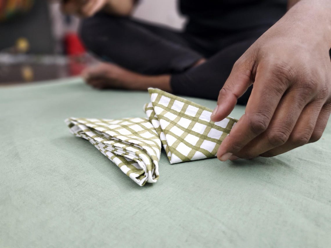 Gingham Cotton Cloth Table Napkins Farmhouse Style Buffalo Check ...