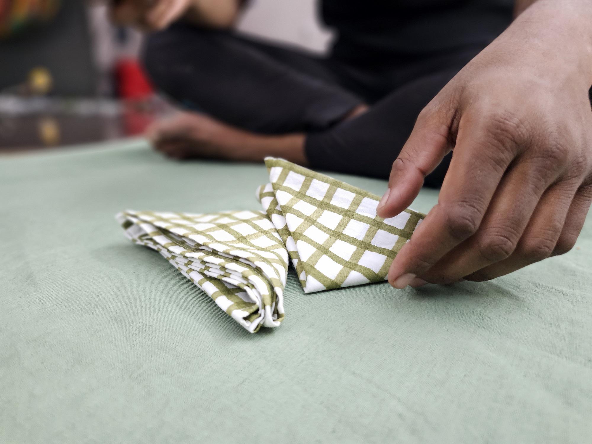 Gingham Cotton Cloth Table Napkins Farmhouse Style Buffalo Check ...