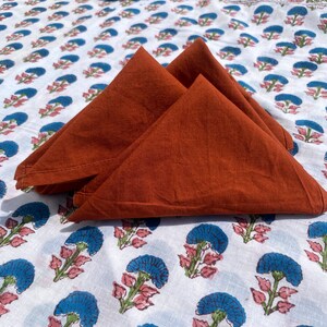 50 Pcs Rust Cotton Napkins, Handmade Custom Size Napkins Available ...