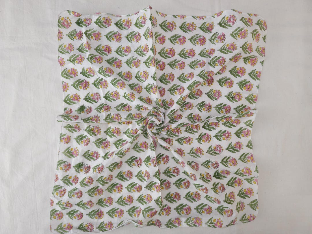 Floral Bandana Organic Cotton Bandana Moselle, Bandana Scarf, Paisley ...