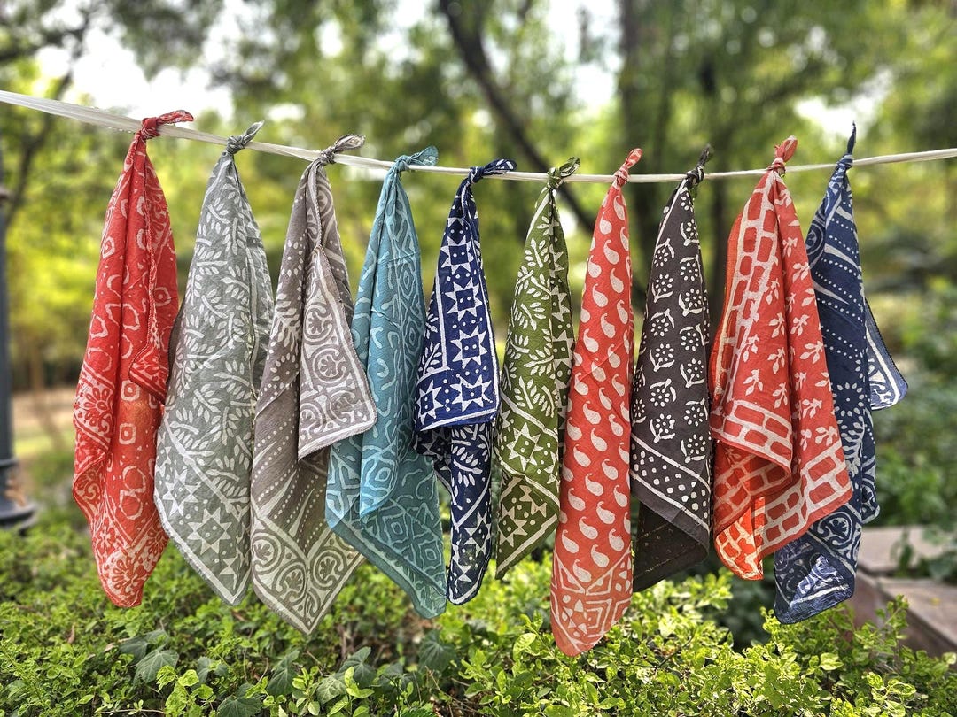 Unique Bulk Bandanas Set of 10 Organic Cotton Bandana Bandana Scarf ...