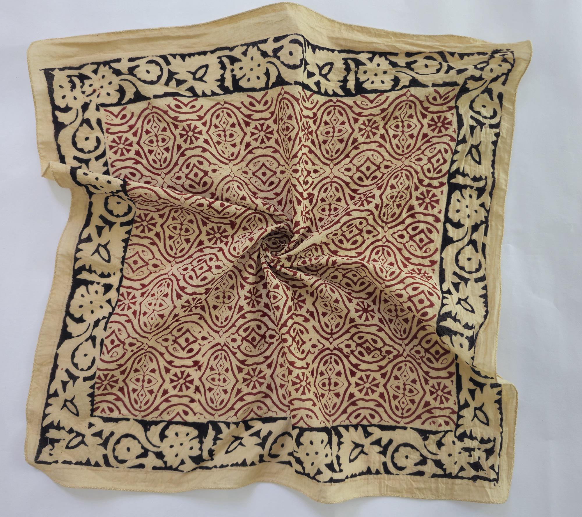Hand Block Print Bandana Natural Organic Print Bandana Scarf Premium ...