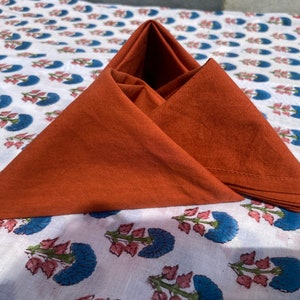 50 Pcs Rust Cotton Napkins, Handmade Custom Size Napkins Available ...