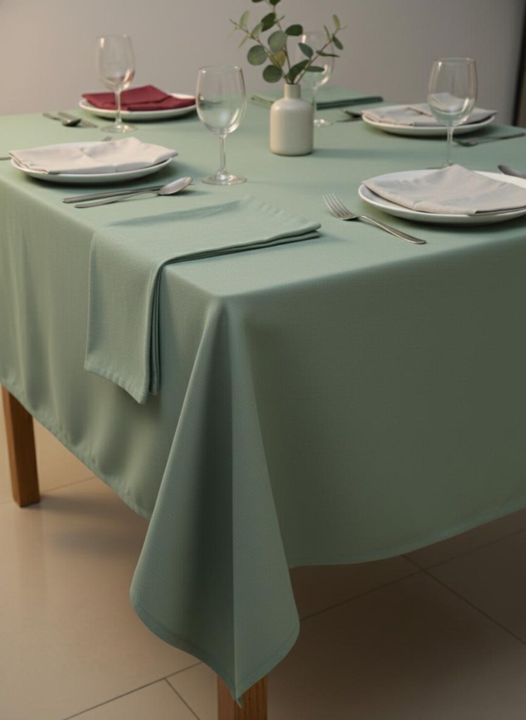 Sage Green Linen Tablecloth – 100% Natural Linen Dining Table Cover ...