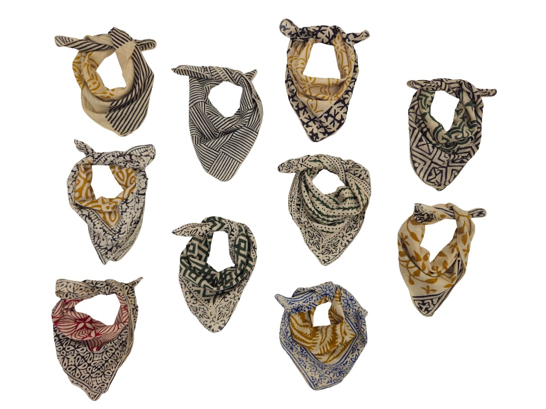 Unique Bulk Bandanas Set of 10 Organic Cotton Bandana Bandana Scarf ...