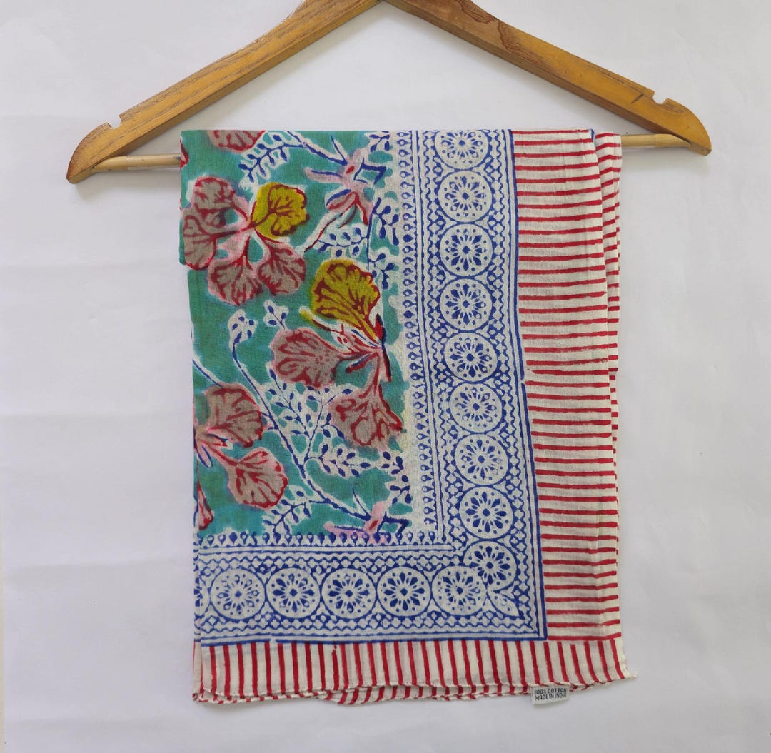 Floral Printed Cotton Sarong | Beach Wrap Large Pareo | Bachelorette ...